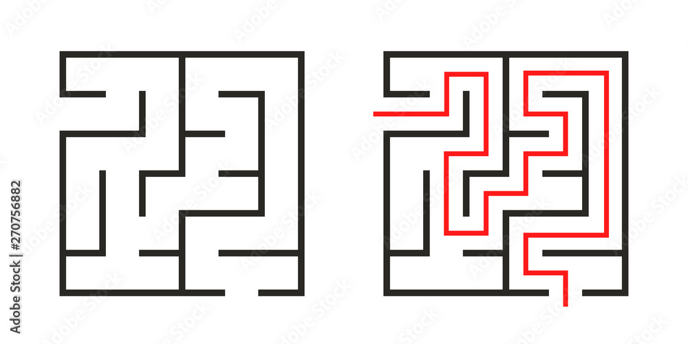 Education logic game labyrinth for kids. Find right way. Isolated ...