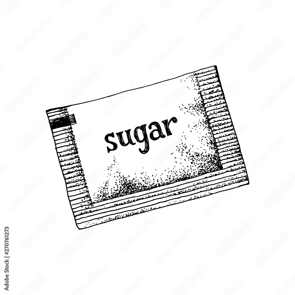 Hand drawn sugar sachet Stock Vector | Adobe Stock