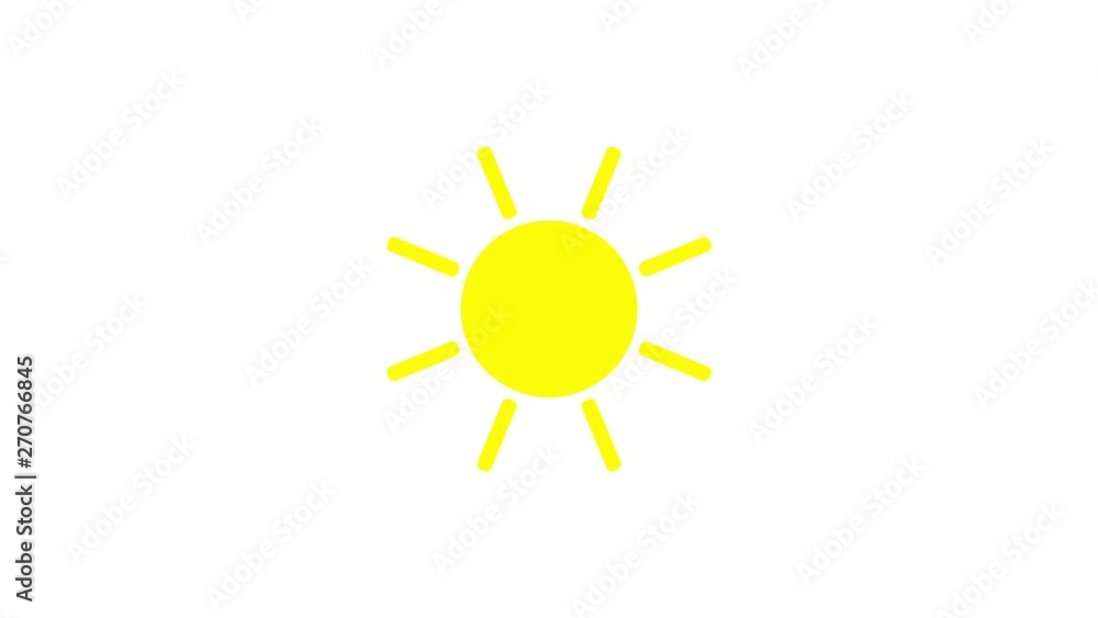 Sunshine icon animation with white background. Icon design. Video ...