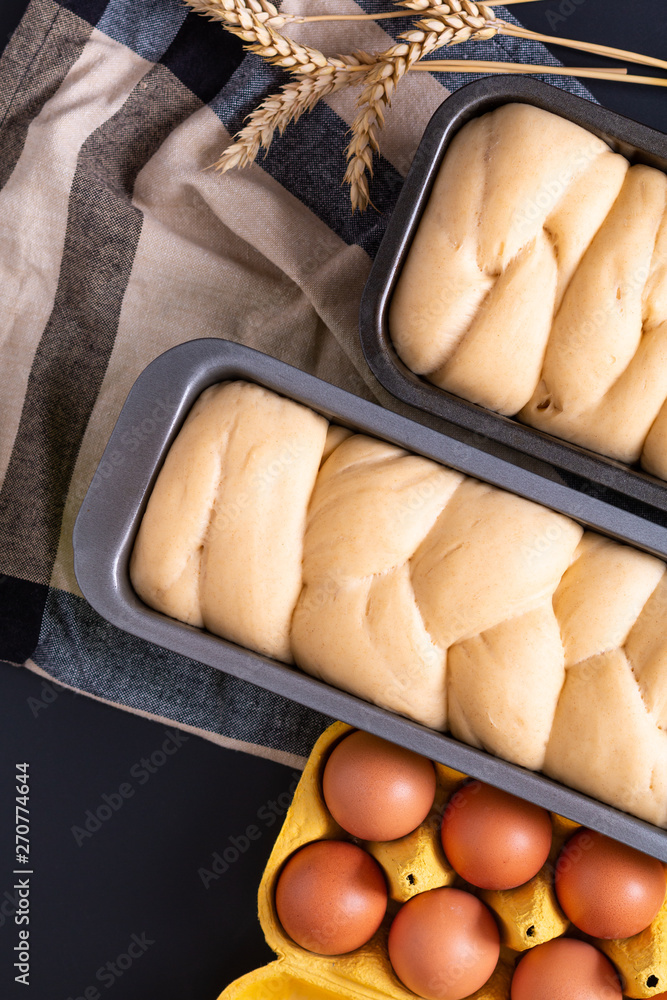 Food bakery concept making bread dought for brioche Braided Bread loaf ...