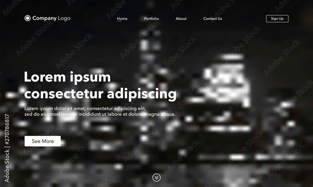 Landing Page asbtract background website. Big City Lights. Template for ...
