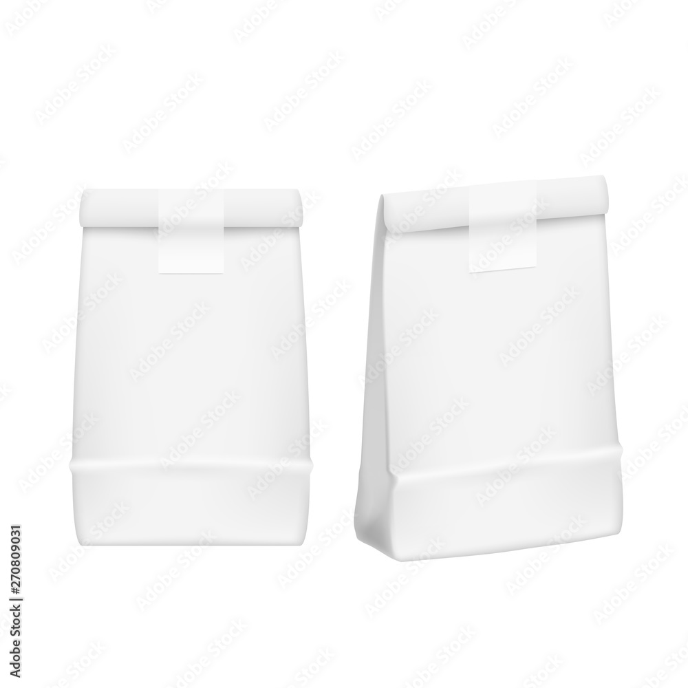 Blank White Take Away Food Box Mock Up Cardboard Package Stock Vector ...