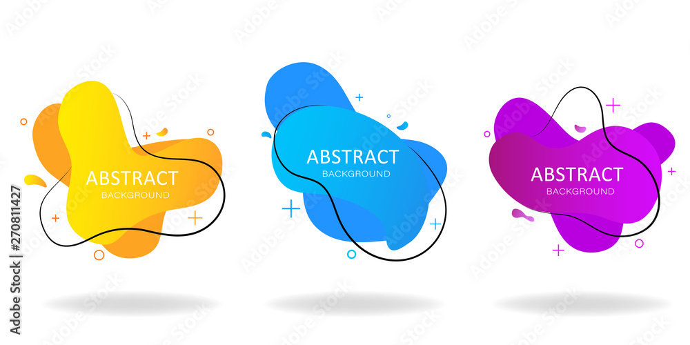 Liquid gradient waves. Abstract geometric shape on isolated background ...