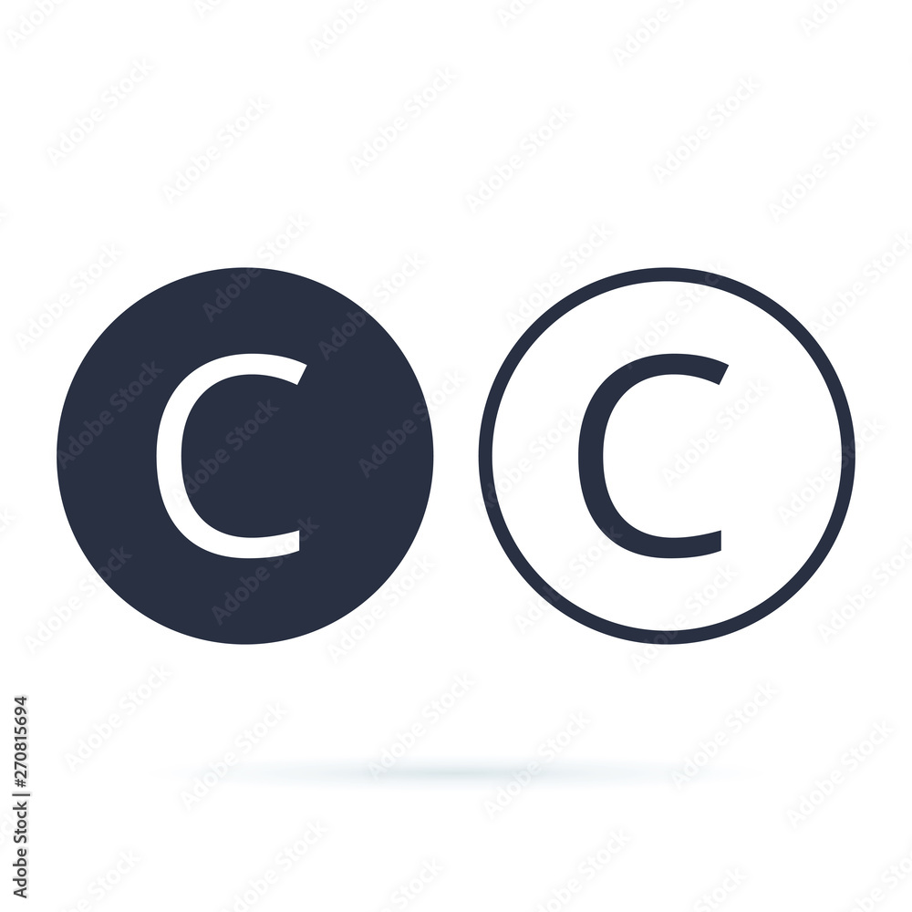 Copyright Symbol Icon Vector Illustration. Copyright symbol isolated on ...