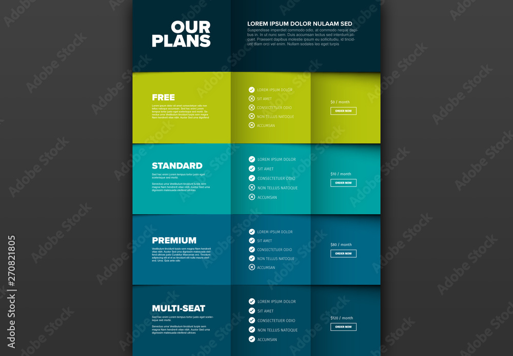 Product Plan Features with Colorful Layers Layout Stock Template ...