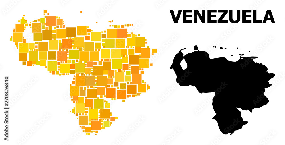 Golden Square Pattern Map of Venezuela Stock Vector | Adobe Stock