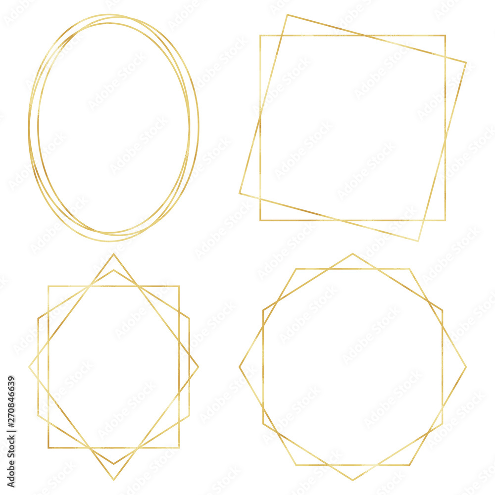 Geometric Polygonal Frames - Set of 4 trendy frames with copy space ...