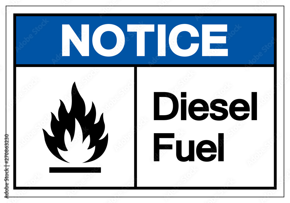 Notice Diesel Fuel Symbol Sign, Vector Illustration, Isolate On White ...