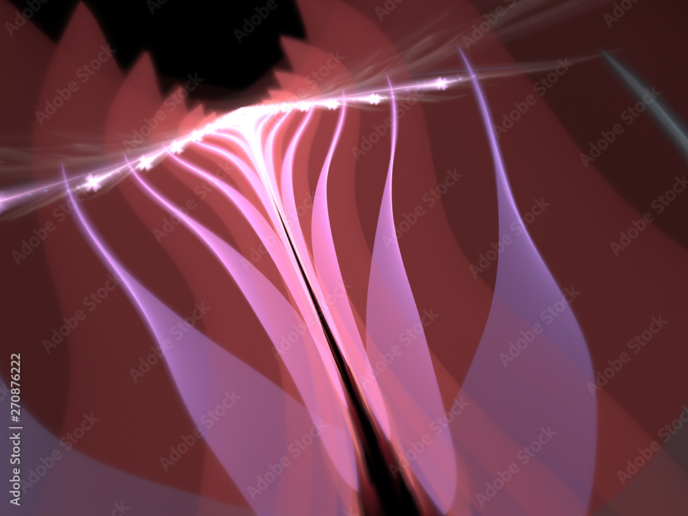3D Illustration - Pink Plasma Beam, Explosion of Light, Waves of Energy ...