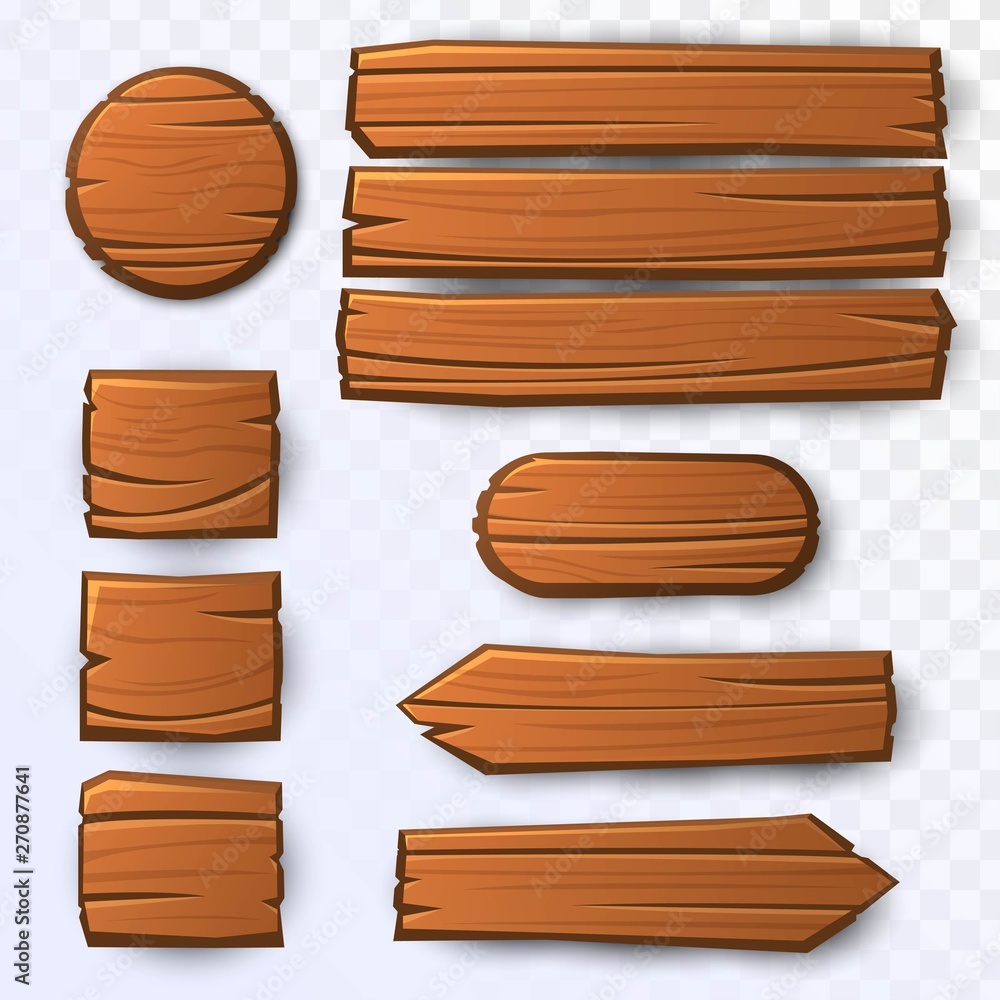 Vector wooden guidepost, round, square, rectangle and oval panels on ...