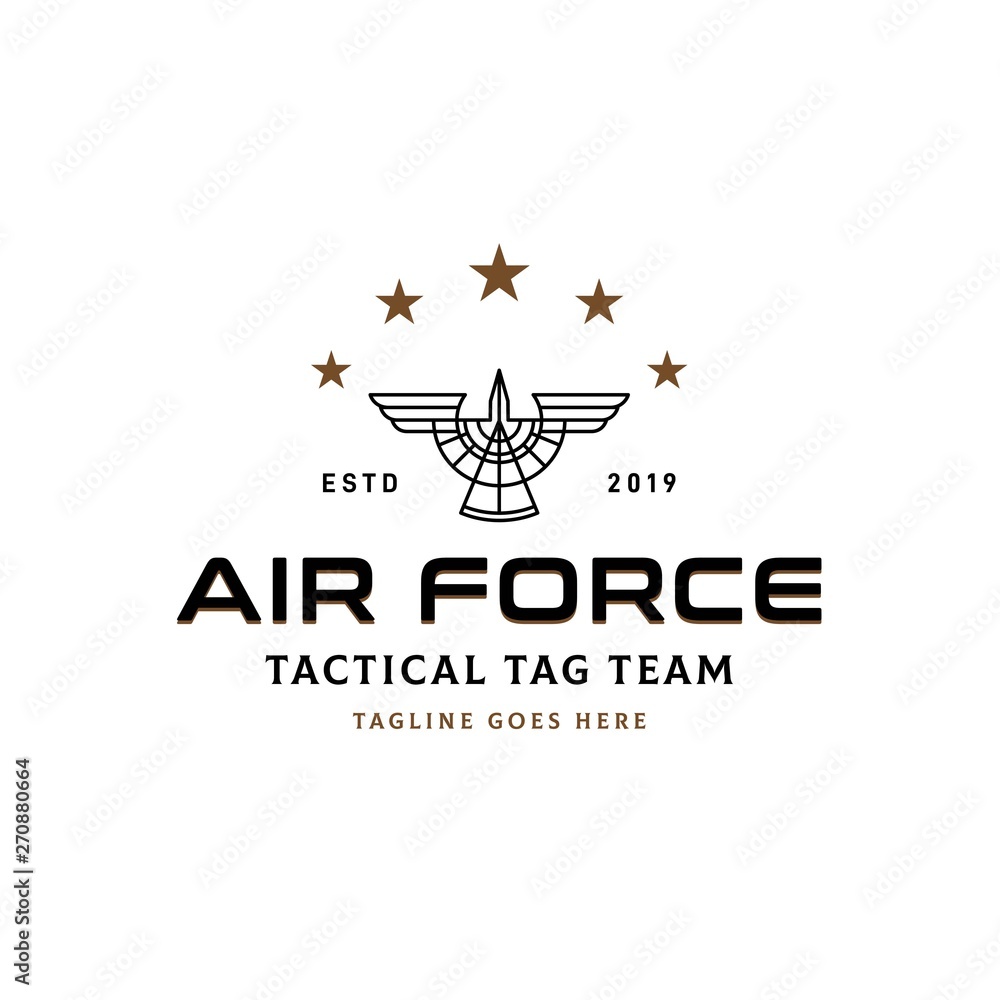 Eagle bird air-force logo design inspiration Stock Vector | Adobe Stock