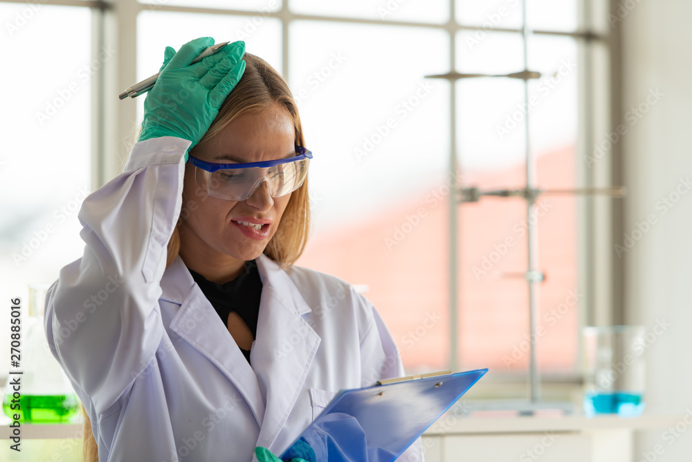 Women in the chemistry laboratory in the science laboratory,nalyzing ...