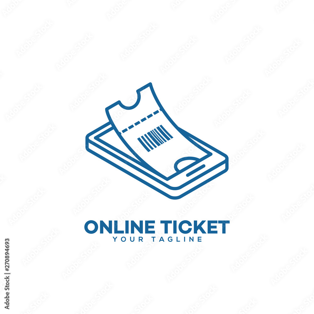 Online ticket logo Stock Vector | Adobe Stock
