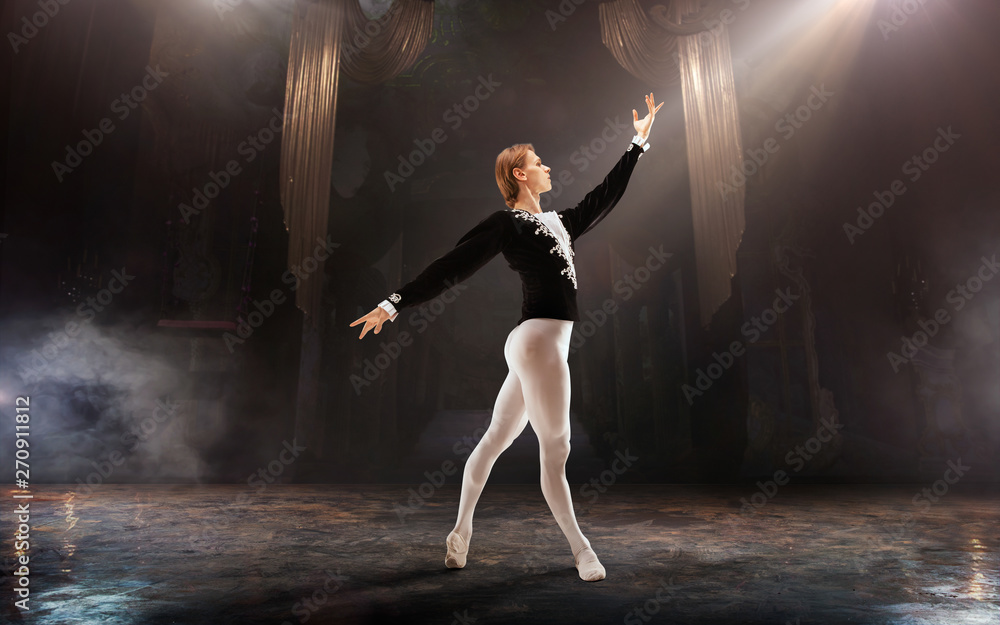 Ballet. Classical ballet performed by a couple of ballet dancers on the ...