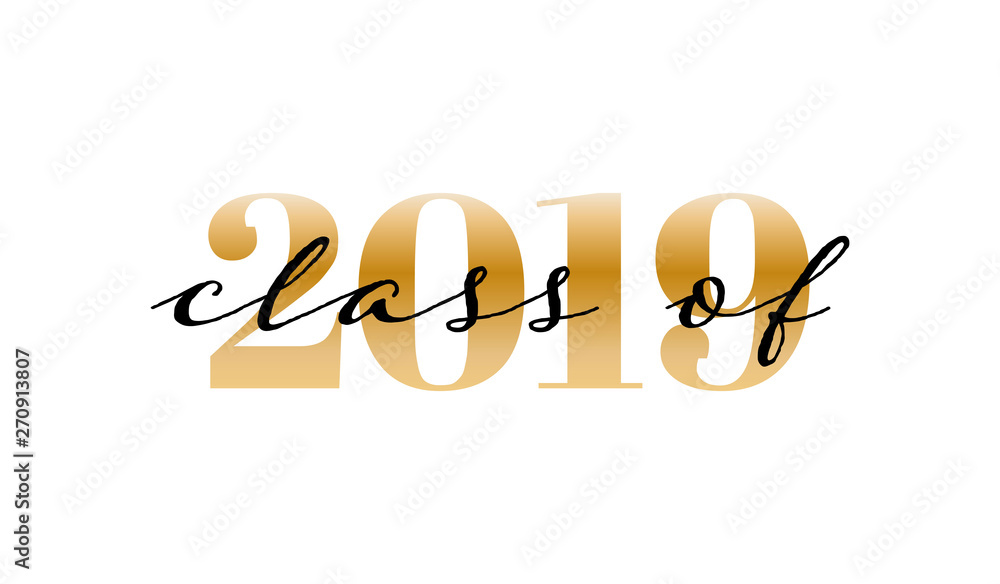 Class of 2019. Lettering graduation logo. Modern calligraphy. Vector ...