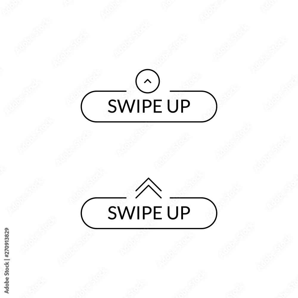 Swipe up icon set isolated on white background for social media stories ...