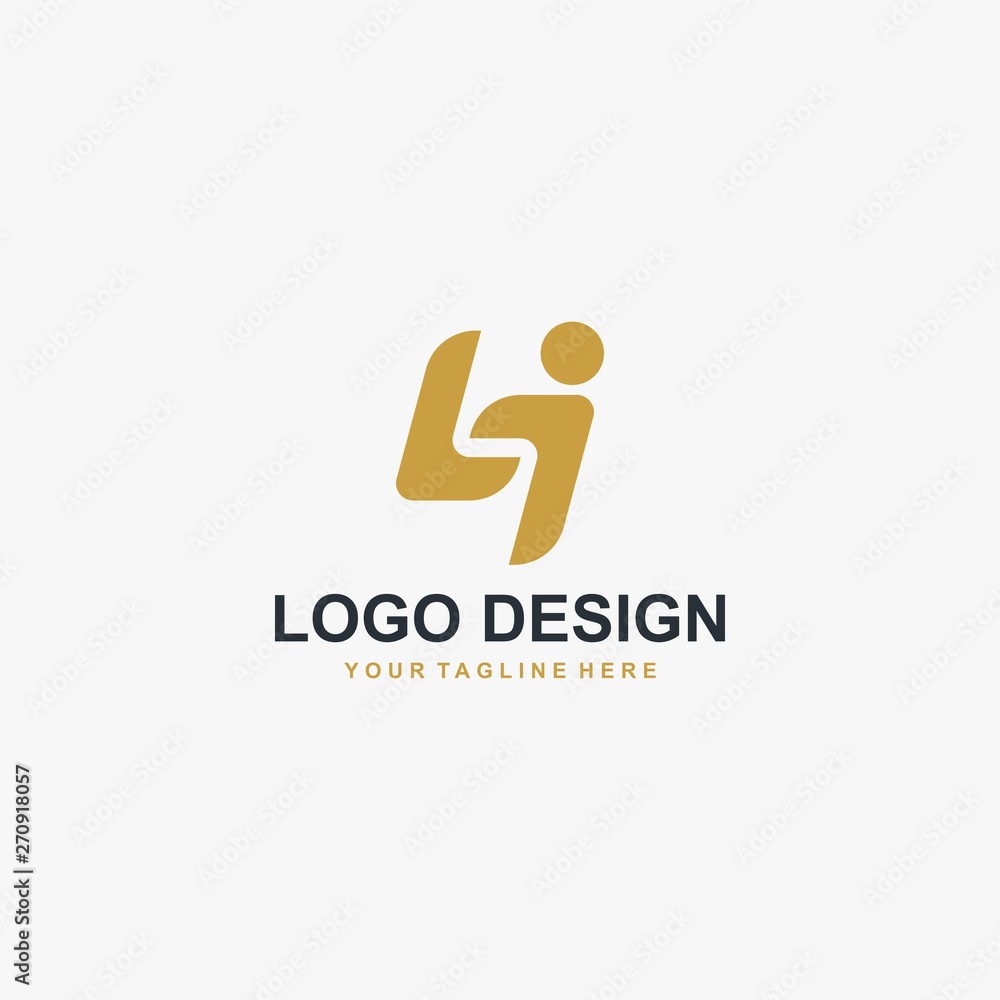 Letter LI logo design vector. Abstract font logo design. Stock Vector ...