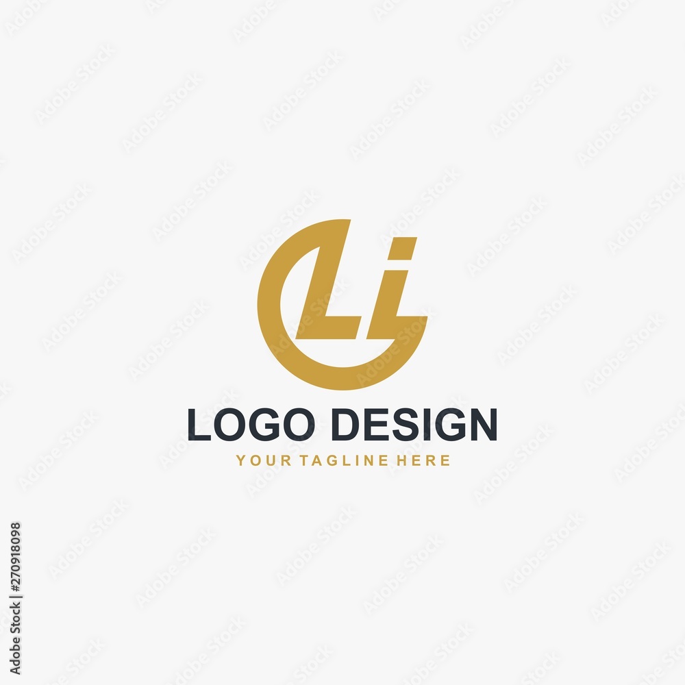 Letter LI logo design vector. Abstract font logo design. Stock Vector ...