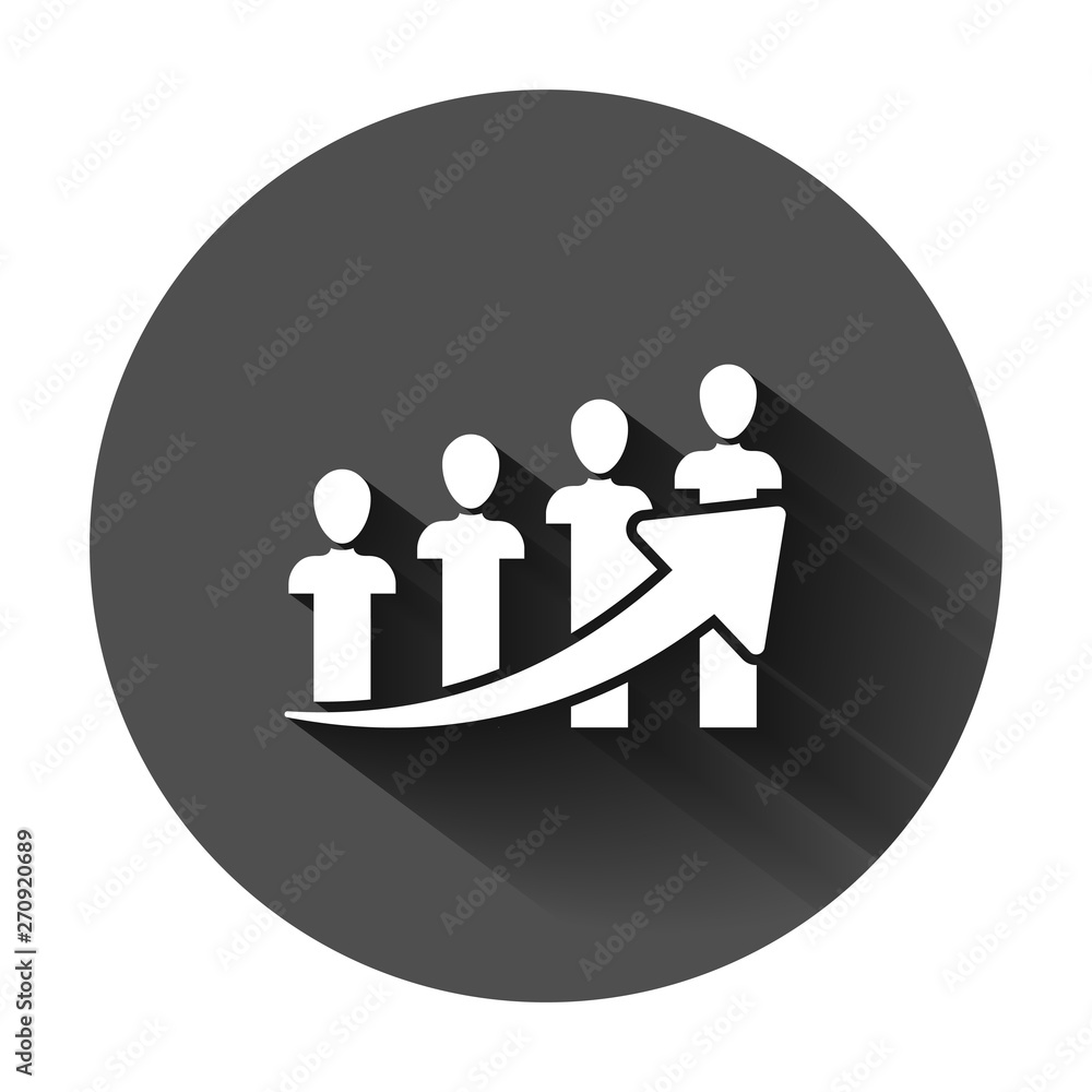 Performance icon in flat style. Career vector illustration on black ...