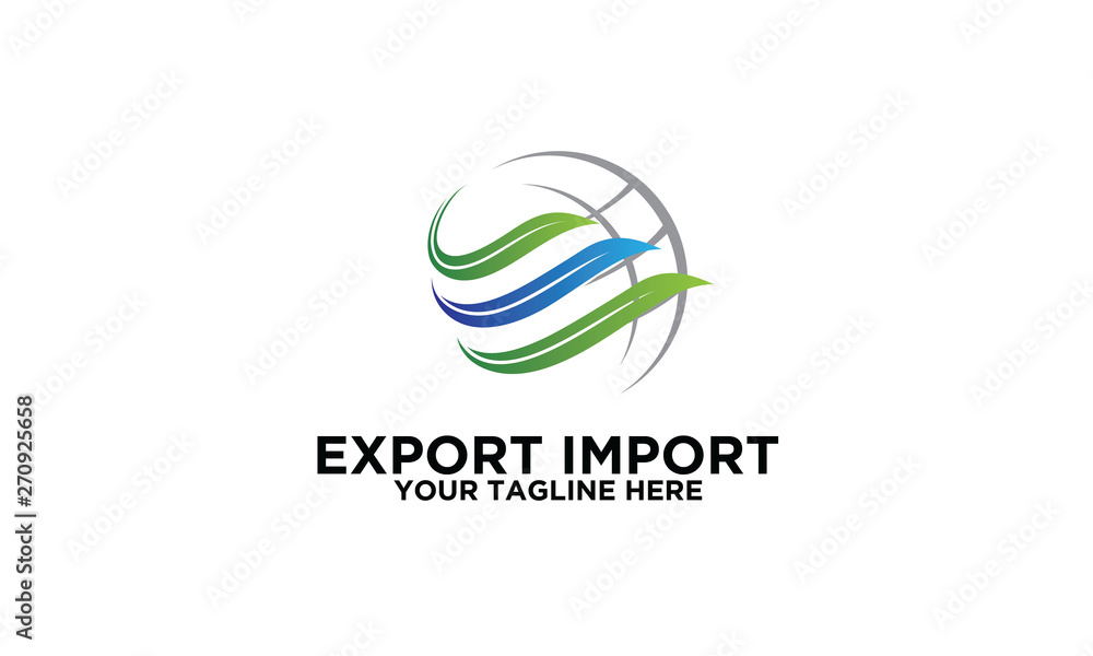 Export Import logistics shipping logo Stock Vector | Adobe Stock