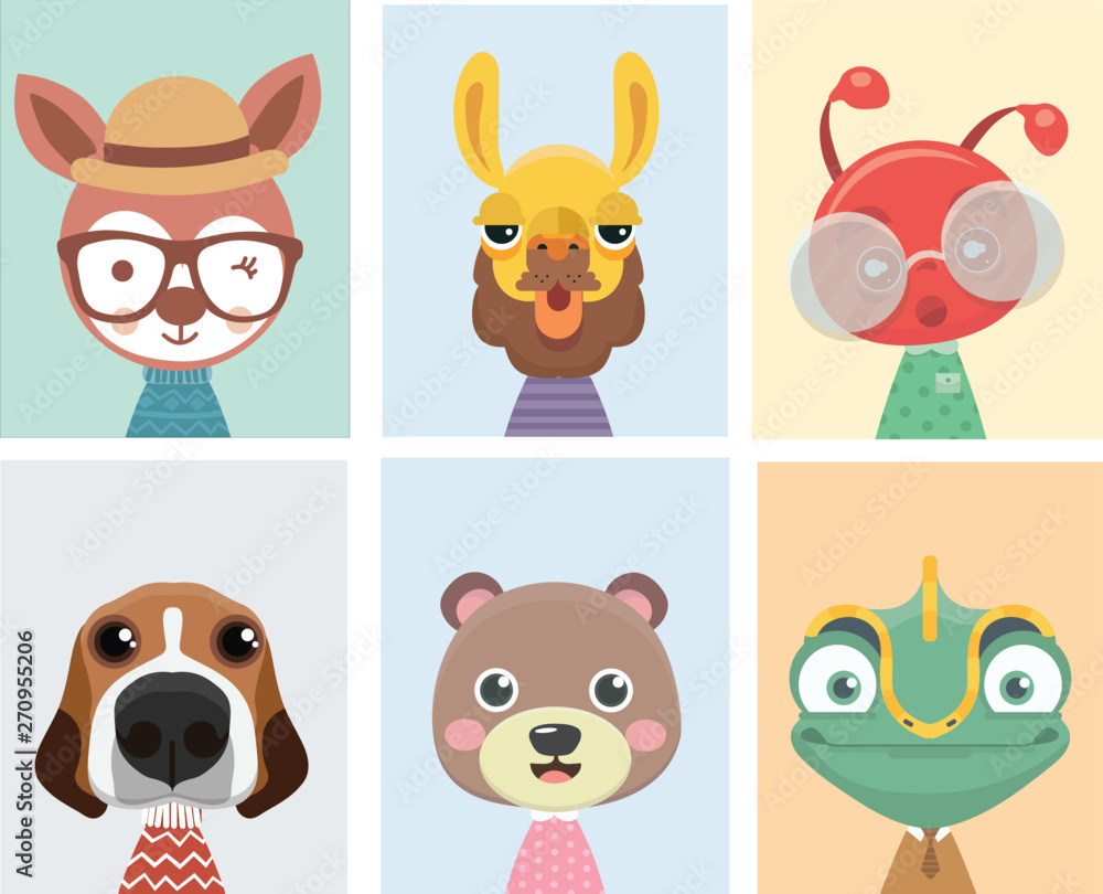 Animal posters for nursery. Stock Vector | Adobe Stock