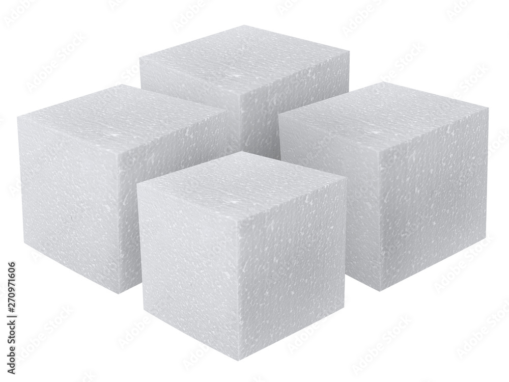 Styrofoam cube isolated on white background, with clipping path Stock ...