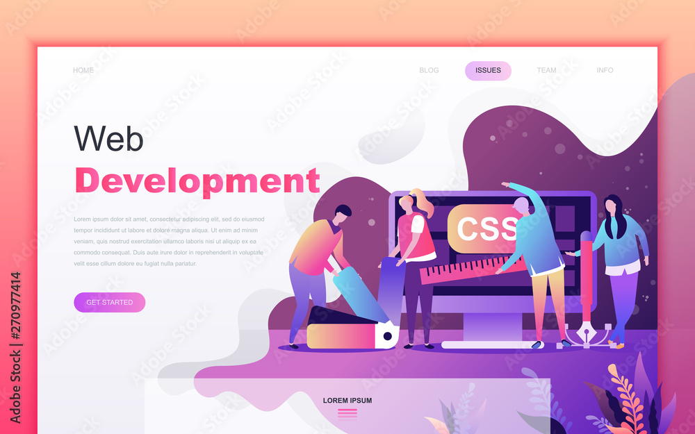 Modern flat cartoon design concept of Web Development for website and ...