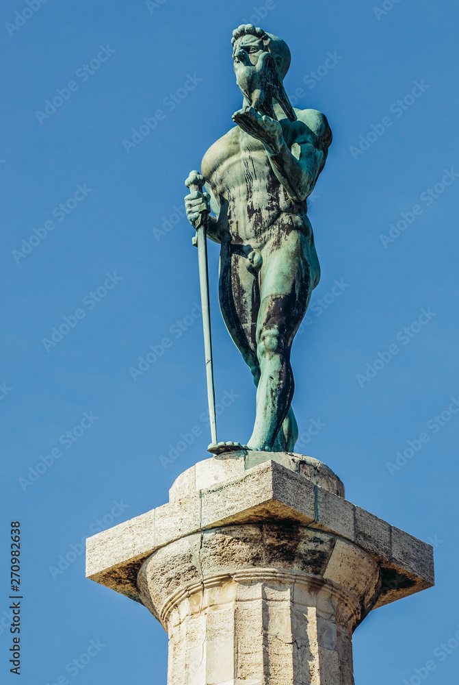 The Victor Statue also called Pobednik Monument located in Belgrade ...