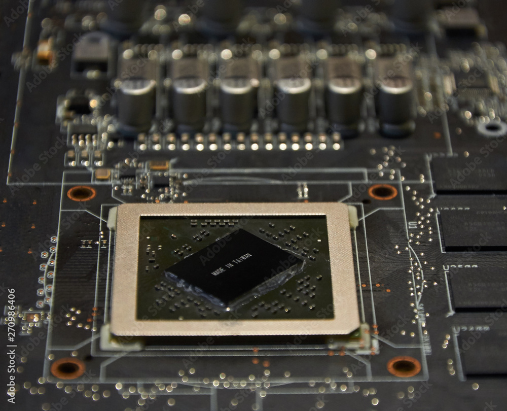 Photo & Art Print Electronic scheme with graphic processor unit without ...