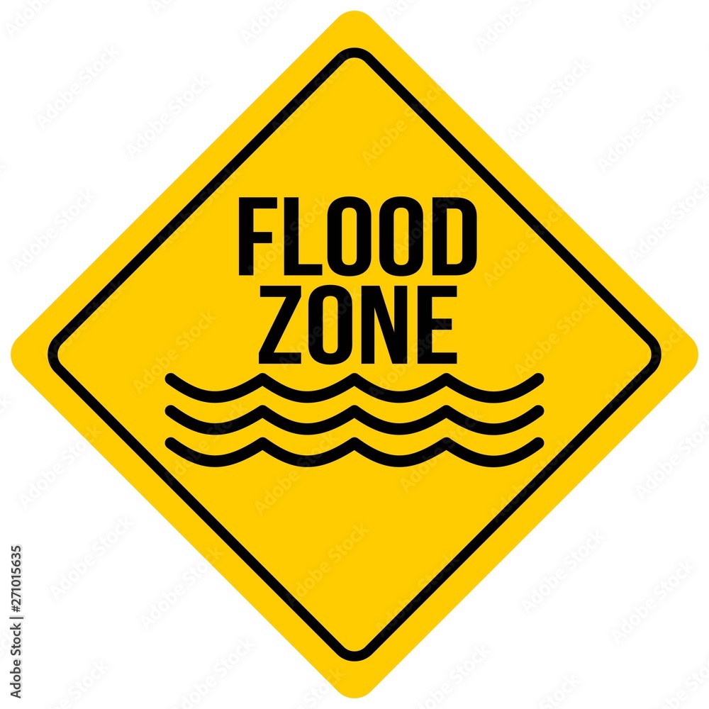 Flood Zone Sign - A cartoon illustration of a Flash Flood Sign. Stock ... Flood Zone Sign - A cartoon illustration of a Flash Flood Sign. Stock ...