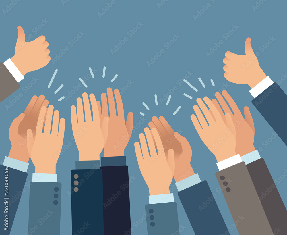 Applause. Hands clapping applause gestures, congratulation audience ...