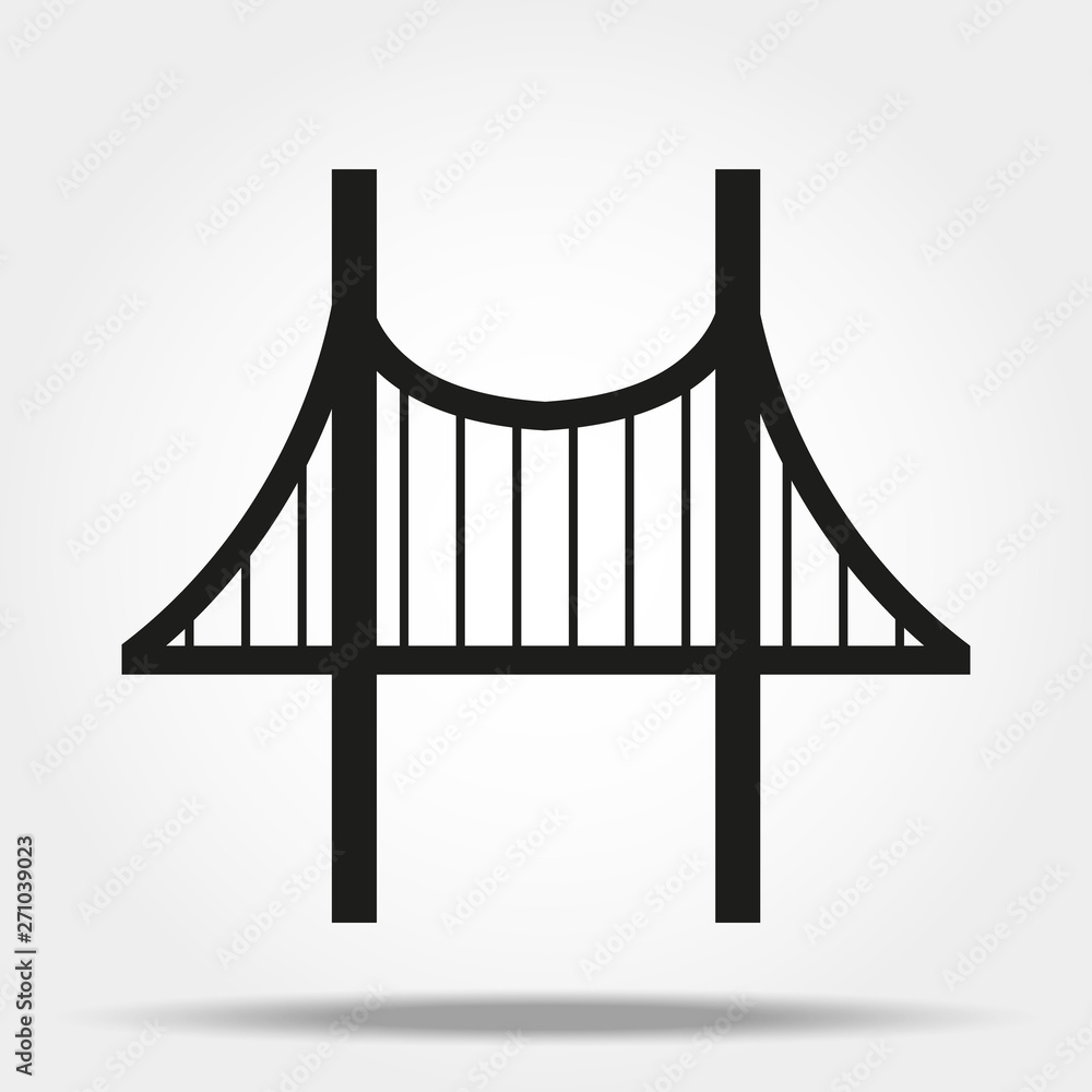 Bridge icon vector. Building symbol. Architecture pictogram, flat ...