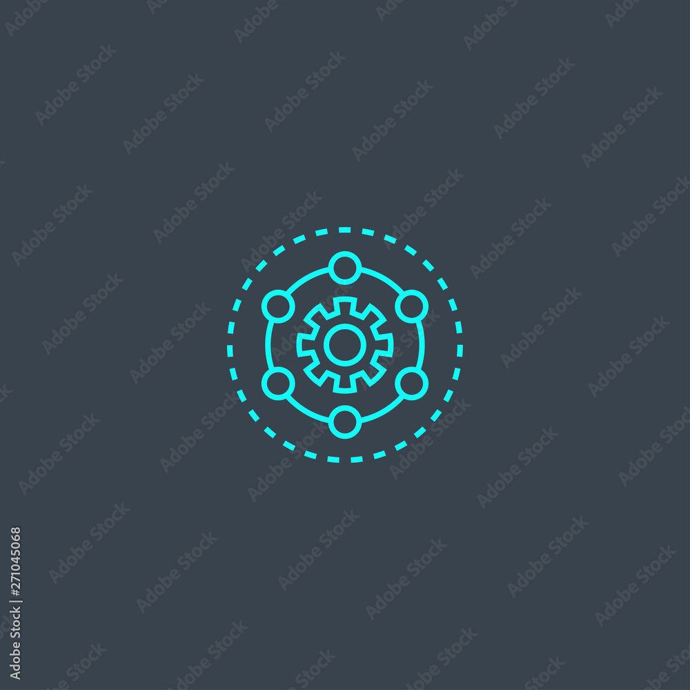 Framework concept blue line icon. Simple thin element on dark ...