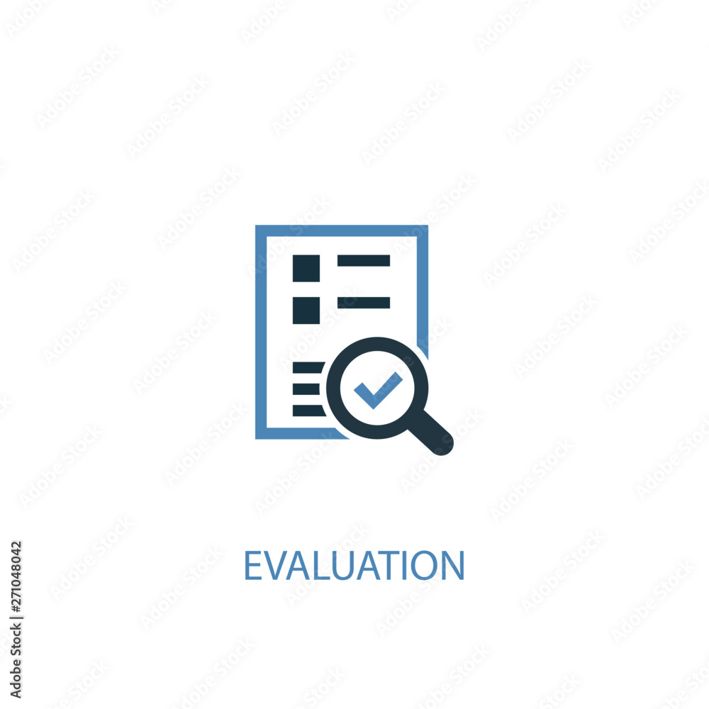 evaluation concept 2 colored icon. Simple blue element illustration ...