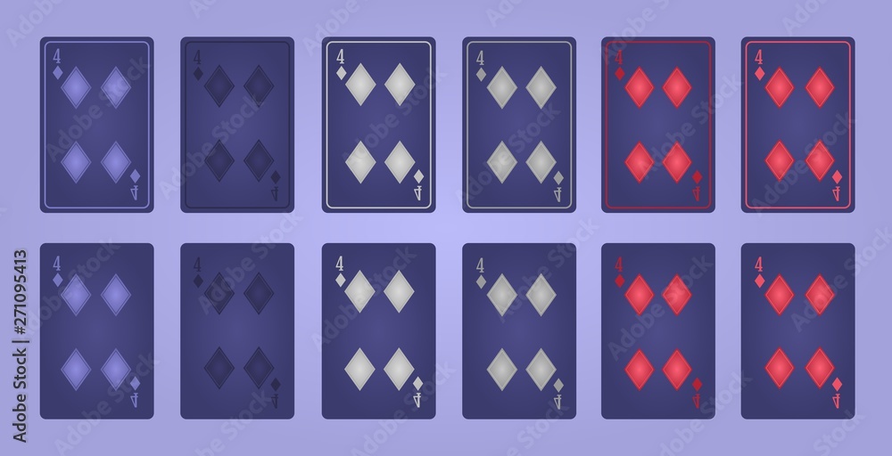 Four of diamonds. Deck in the USA flag colors for the Independence Day ...