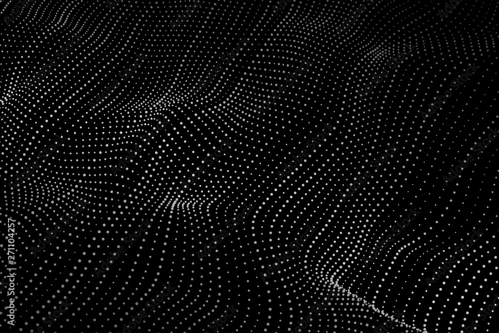 Wave 3d. Wave of particles. Futuristic point wave. Design for poster ...