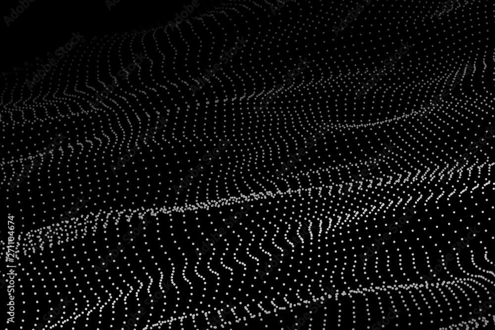 Wave 3d. Wave of particles. Futuristic point wave. Design for poster ...