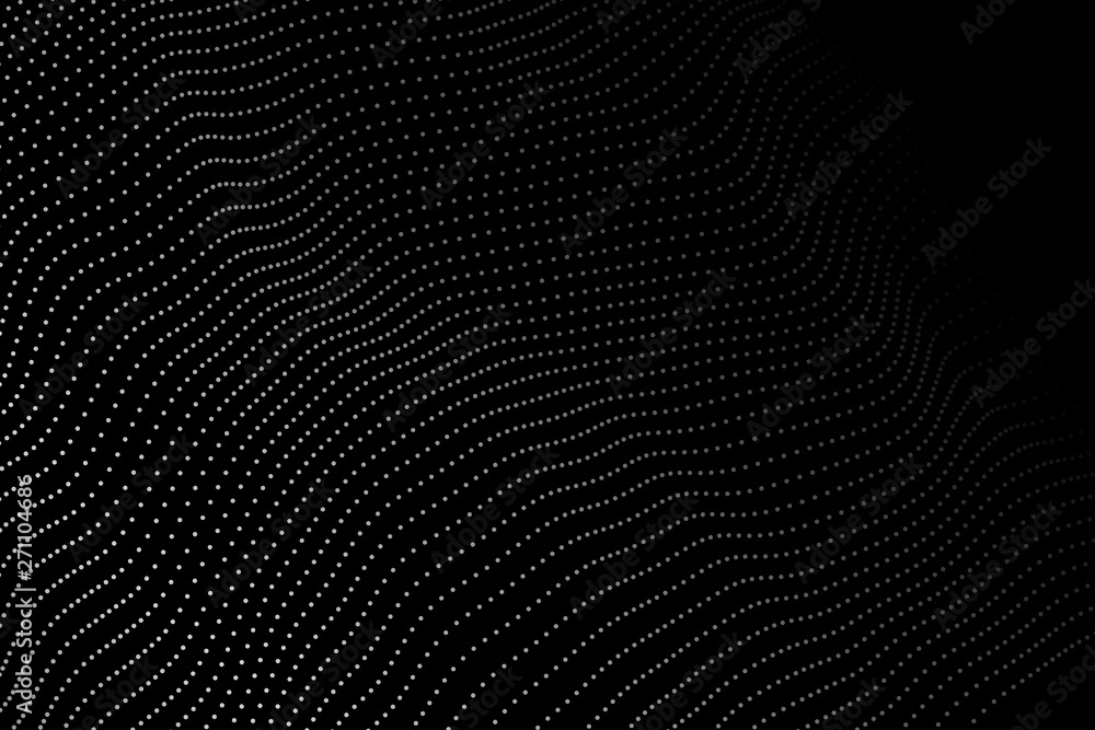 Wave 3d. Wave of particles. Futuristic point wave. Design for poster ...