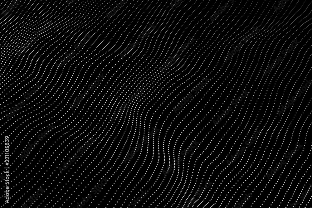 Wave 3d. Wave of particles. Futuristic point wave. Design for poster ...