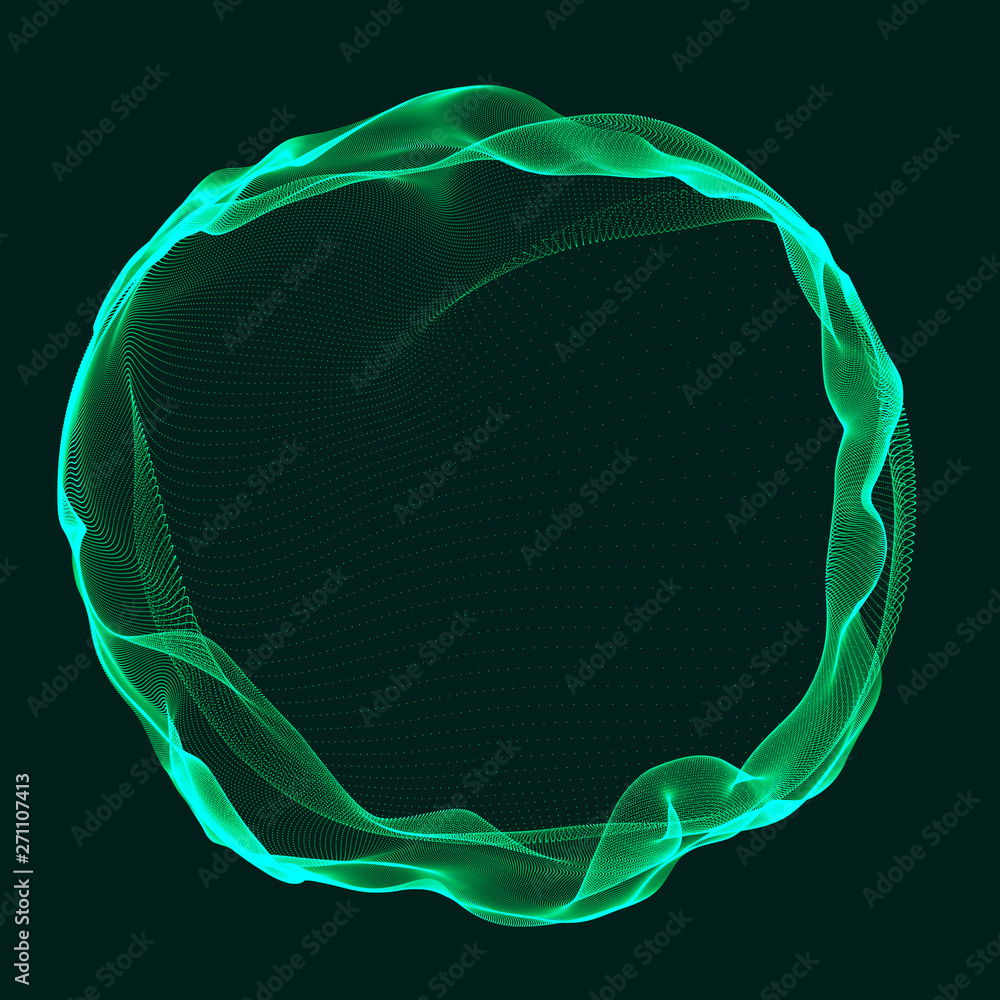 Space-time green portal. Futuristic 3d portal. Cosmic wormhole. Funnel ...