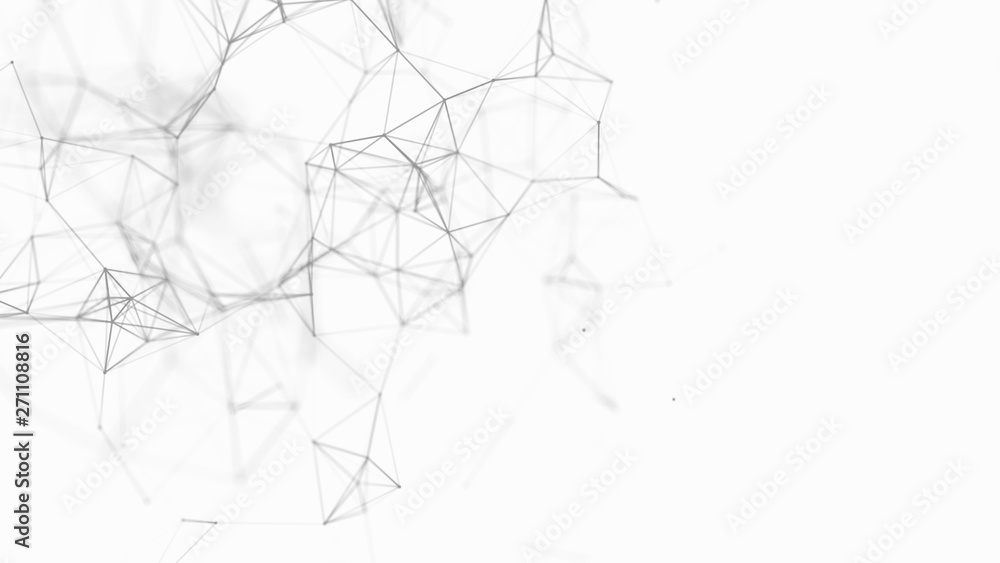 Abstract white digital background. Big data visualization. Science ...