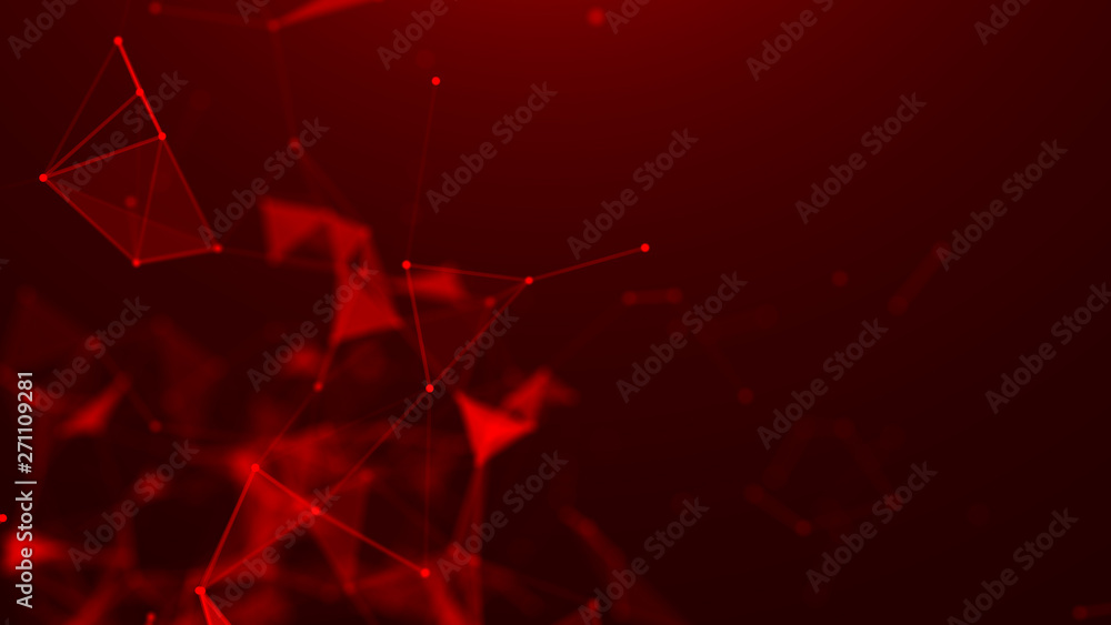 Abstract red digital background. Big data visualization. Science ...