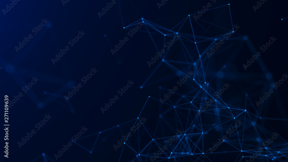 Abstract Blue Digital Background Big Data Visualization Science