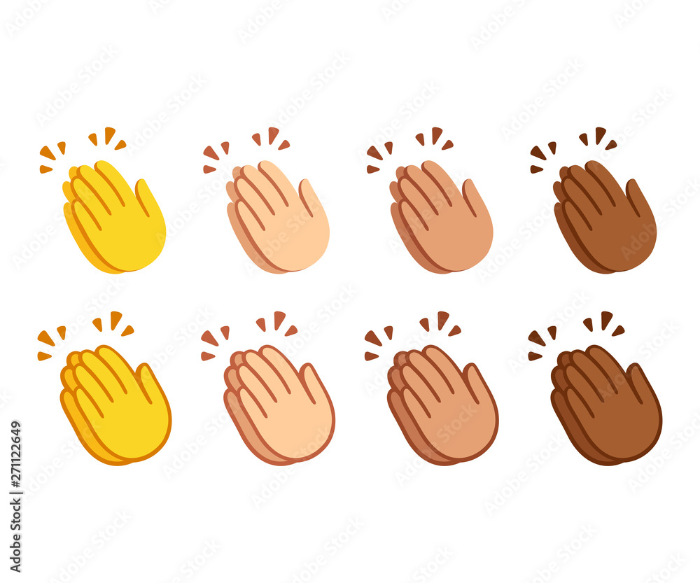 Clapping hands emoji set Stock Vector | Adobe Stock