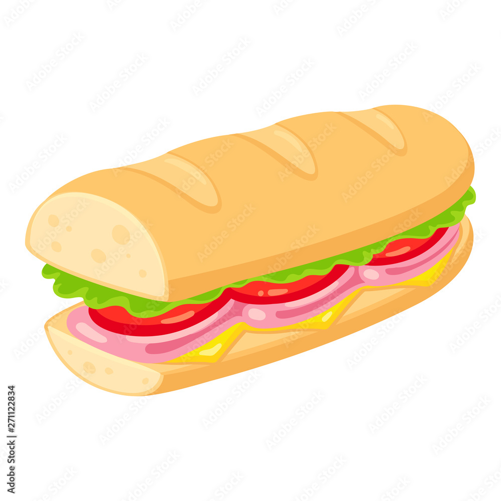 Sub sandwich illustration Stock Vector | Adobe Stock