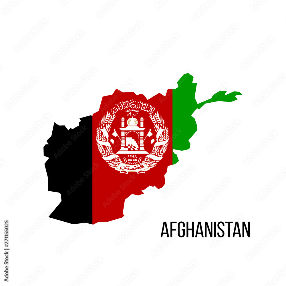 flag map Afghanistan. Vector illustration isolated on white background ...