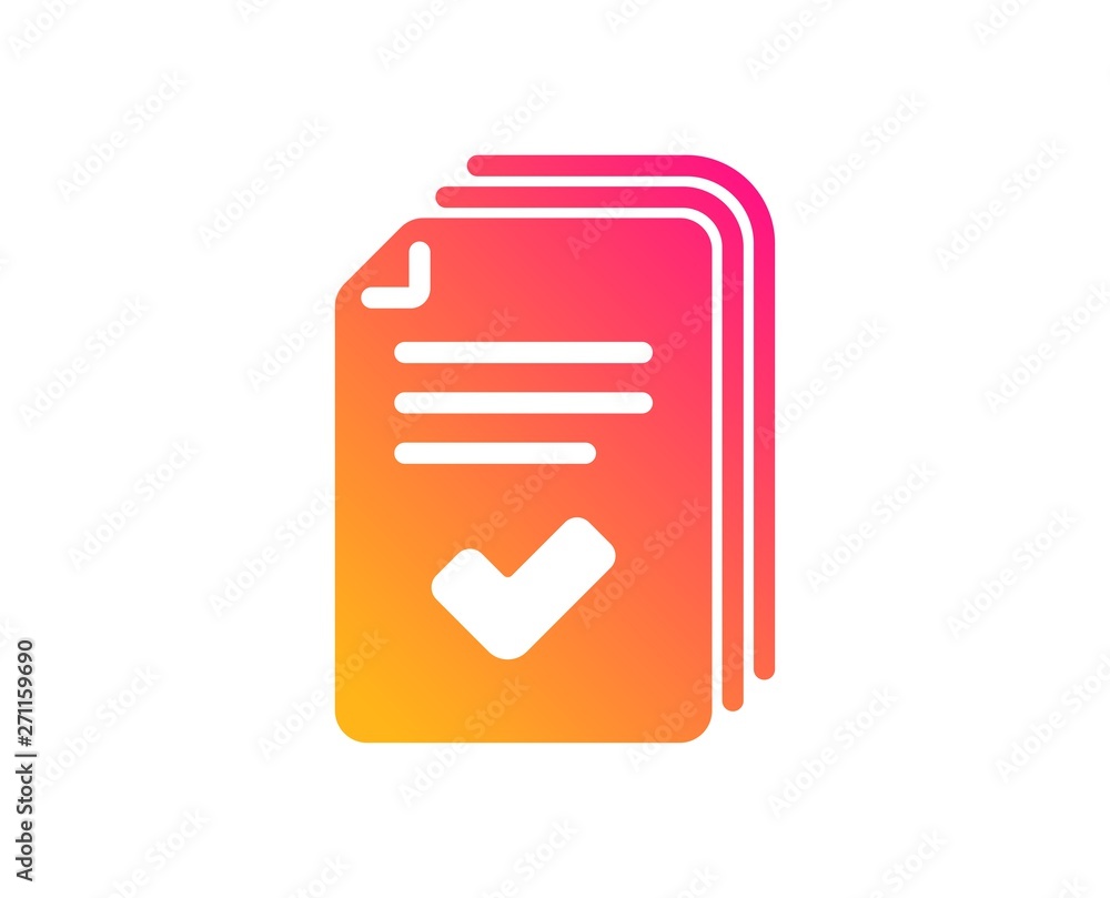 Handout icon. Documents example sign. Classic flat style. Gradient ...