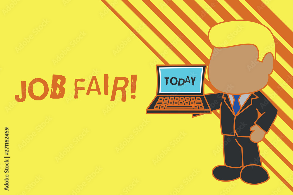 Handwriting text Job Fair. Conceptual photo event in which employers ...