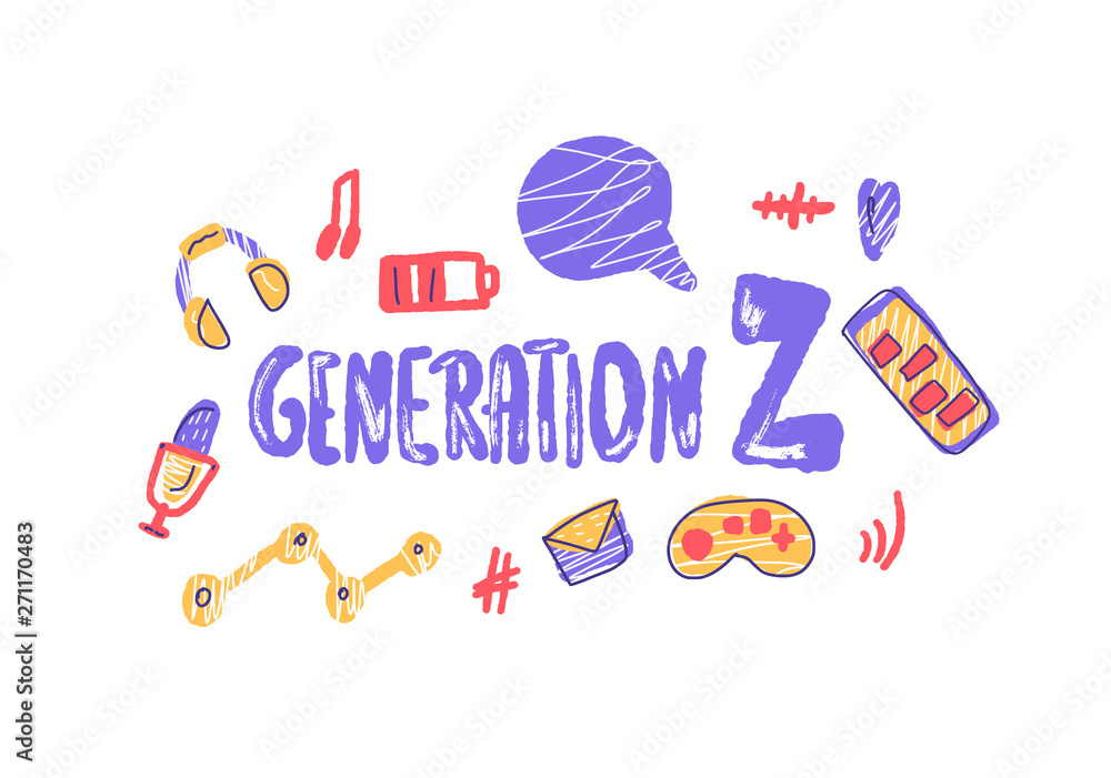 Generation z poster. Vector concept text and decor Stock Vector | Adobe ...