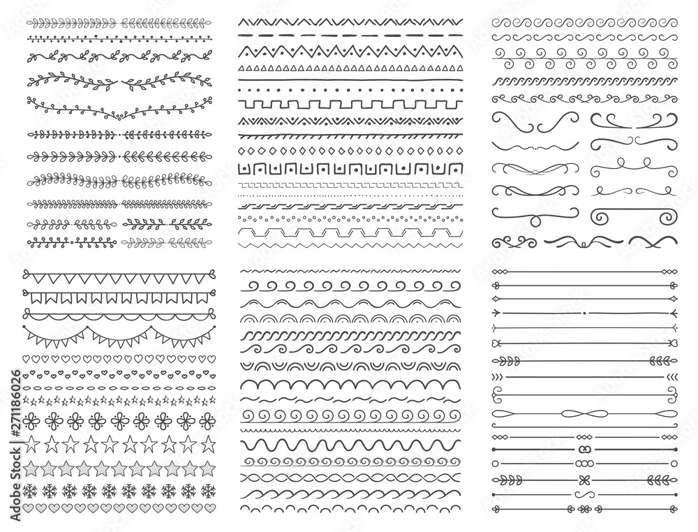 Hand Drawn Dividers Stock Vector | Adobe Stock